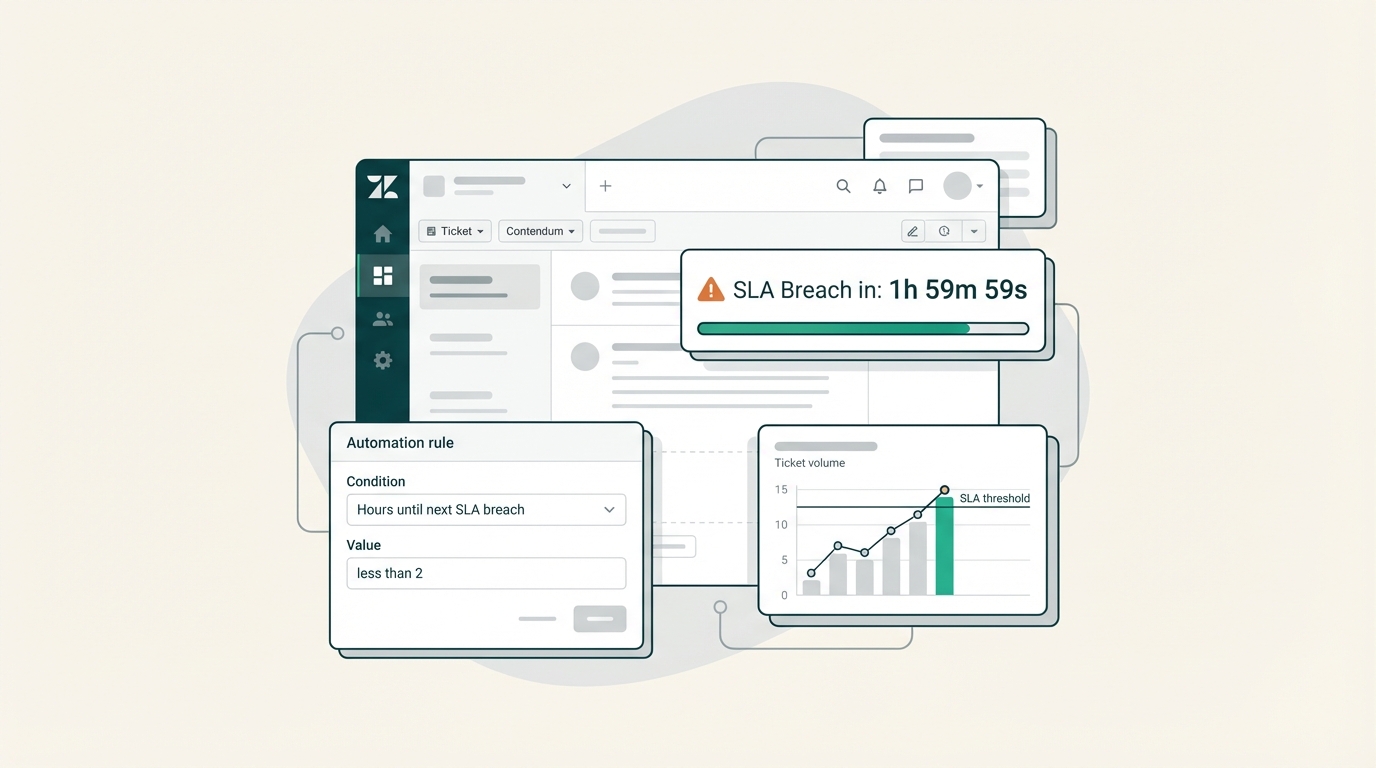 How to use Zendesk's SLA breach hours remaining condition | eesel AI