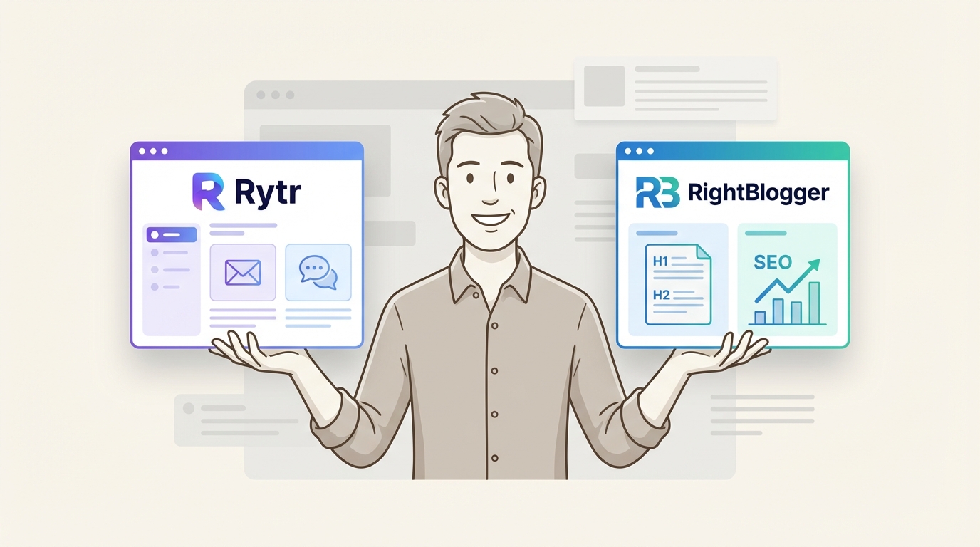 Rytr vs RightBlogger: ¿Qué escritor de IA es el adecuado para usted?